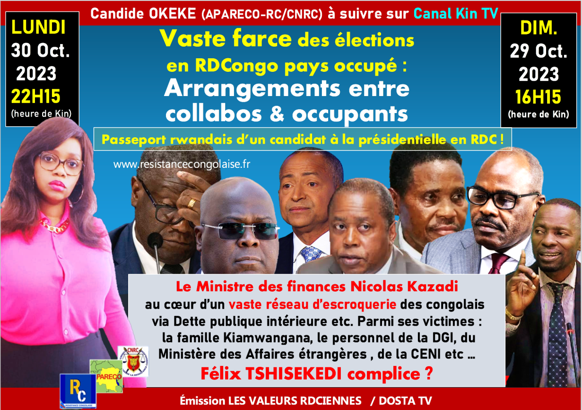 A SUIVRE SUR CANAL KIN TV – Vaste farce des élections en RDCongo pays ...